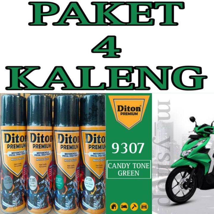PAKET 4 KALENG pilok pilox cat semprot diton premium CANDYTONE GREEN ...