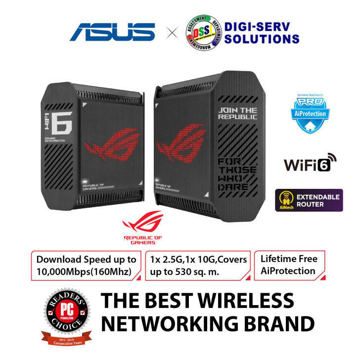 Asus ROG Rapture GT6 AX10000 Wireless Tri-Band Gigabit Mesh Wi-Fi ...