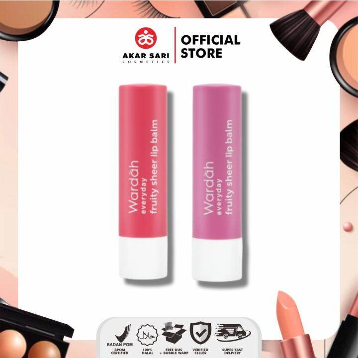 WARDAH EVERYDAY FRUITY SHEER LIP BALM | STRAWBERRY | GRAPE | Lazada ...