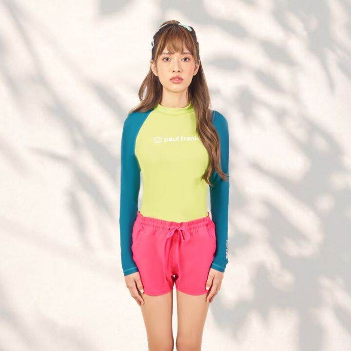 Paul Frank เสื้อว่ายน้ำ Womens Solid Basic Rashguard Th