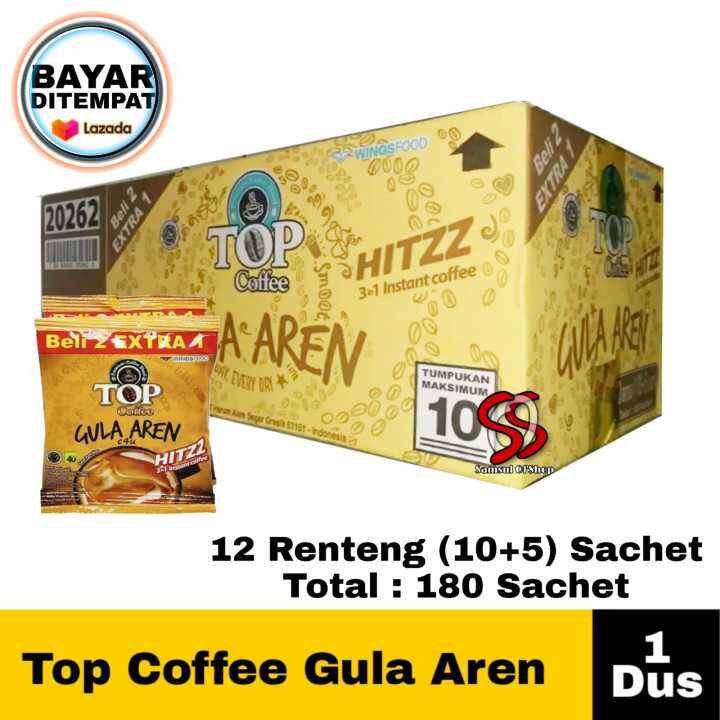 KOPI TOP GULA AREN SATU DUS ISI 12 RENCENG (10+5) 180 SACHET | Lazada ...