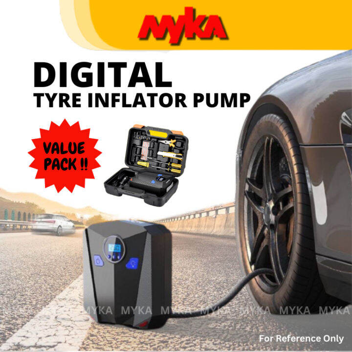 Compressor angin pam tayar kereta 12V portable tire pressure detectors ...
