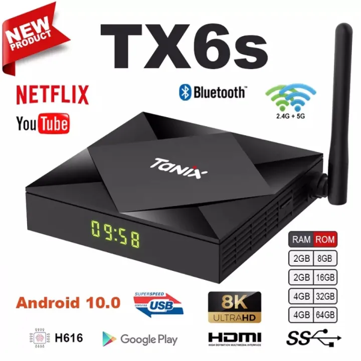 TX6S CPU Allwinner H616 Android10 Dual WIFI 5G Bluetooth Lan100M Smart ...
