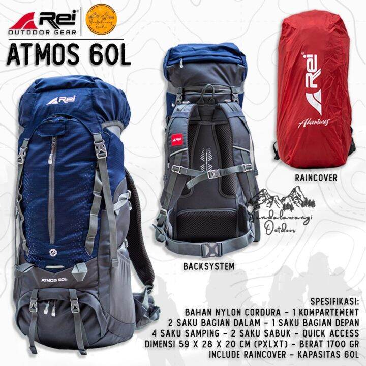 Paket Tas Gunung keril Carrier rei Atmos 60 Liter / Rei Arei Atmos 60L Carrier Tas Gunung ...