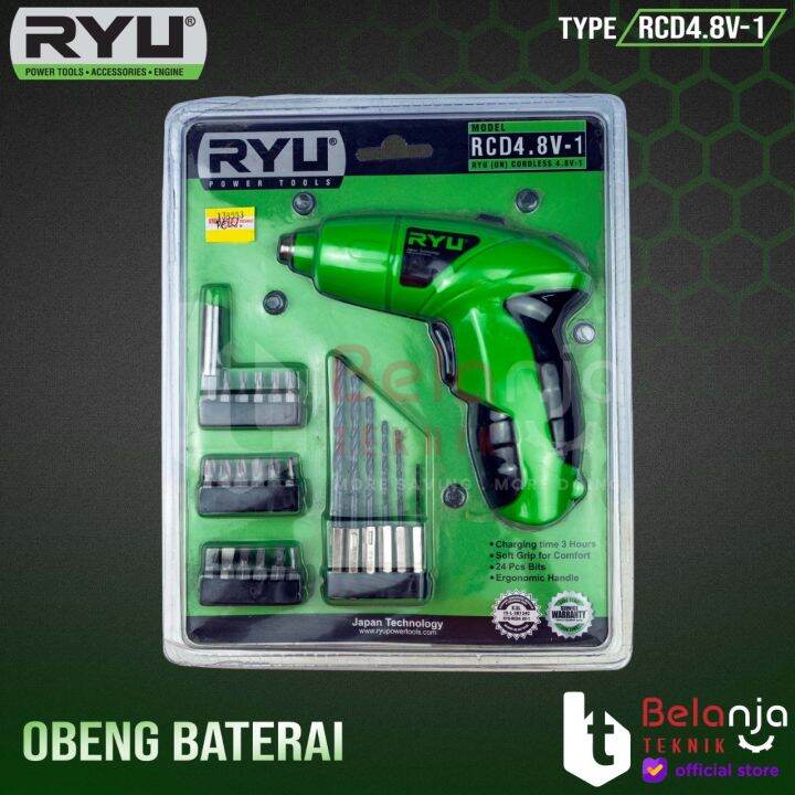 Ryu Bor Obeng Beterai Cordless Rcd 4 8 V 1 Screwdriver Set Rcd 4 8v 1