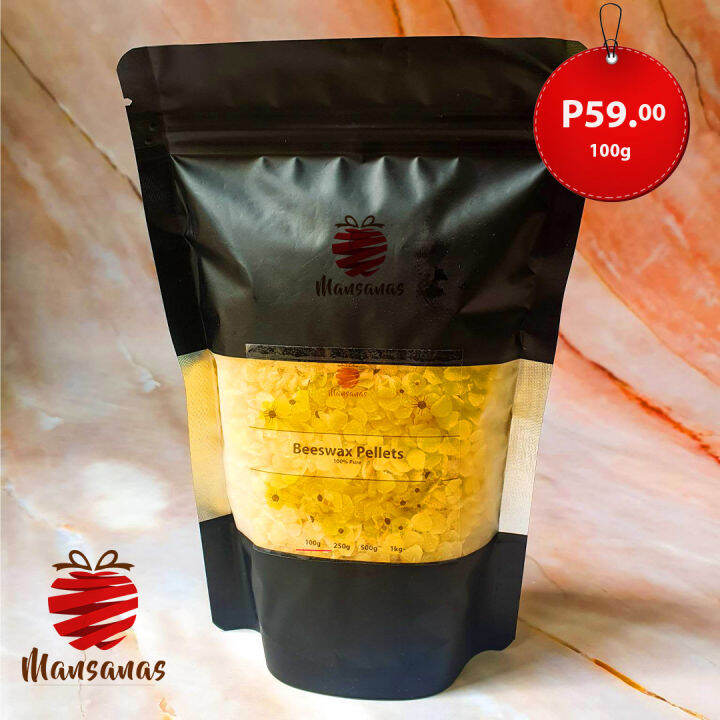 Mansanas 100% Pure Organic Filtered Beeswax Pellets Available in 100G ...