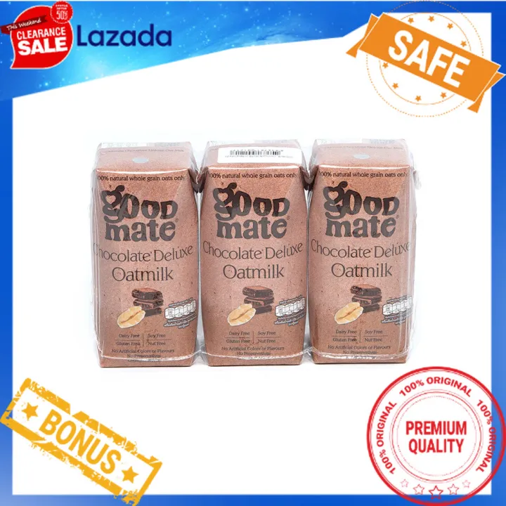 GOODMATE CHOC DELUXE OAT MILK 180ML.X3กู๊ดเมท นมโอ๊ต ช็อกโกแลตดีลักซ์ 180มล.X3 | Lazada.co.th