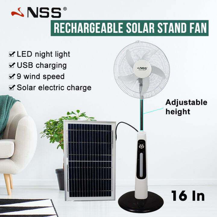 NSS Solar electric fan solar fan with solar panel Solar Stand Fan Power ...