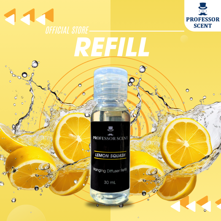 (30mL REFILL) Professor Scent Lemon Squash - Car Air Freshener, Room Humidifier, Hanging ...