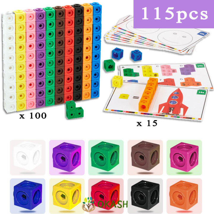 Math Cubes Math and Cards Manipulatives Activity Set, Number Blocks ...