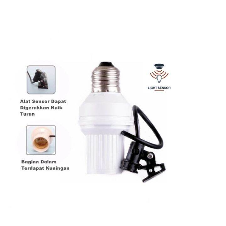Fitting Lampu Sensor Cahaya Otomatis Nyala Gelap Mati Sensor Lampu ...