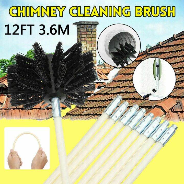 1 Set Nylon Brush Long Handle Flexible Pipe Rods for Chimney Boiler ...