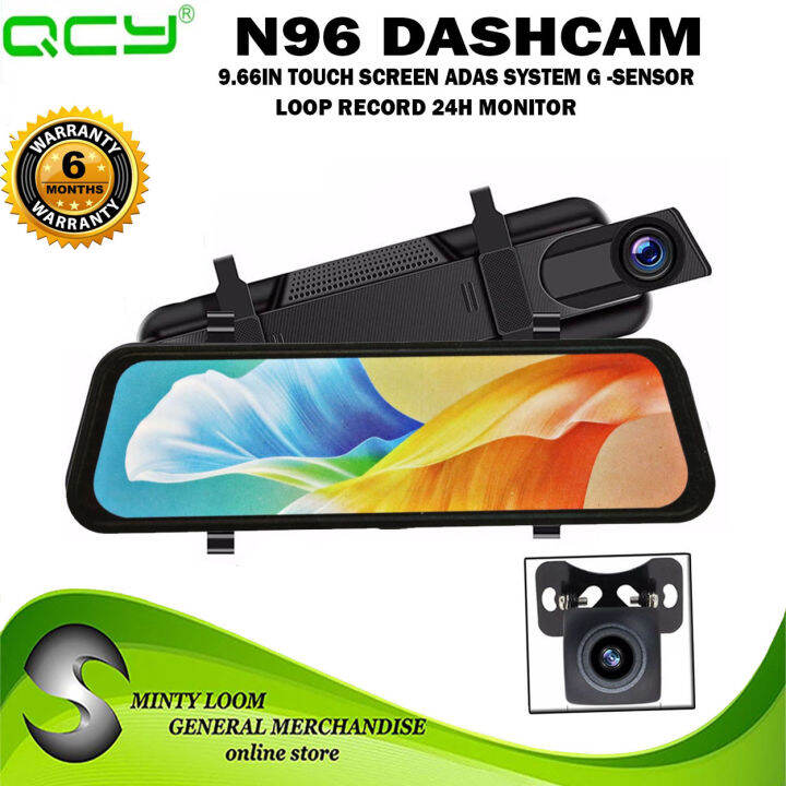 QCY N96/N98 9.68 Car DVR, Dash Cam Mirror Rear View Mirror Camera, Car ...