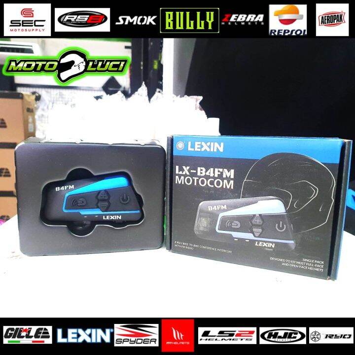 Lexin 1Pc LX-B4FM Motorcycle Intercom, Universal Helmet Communication ...