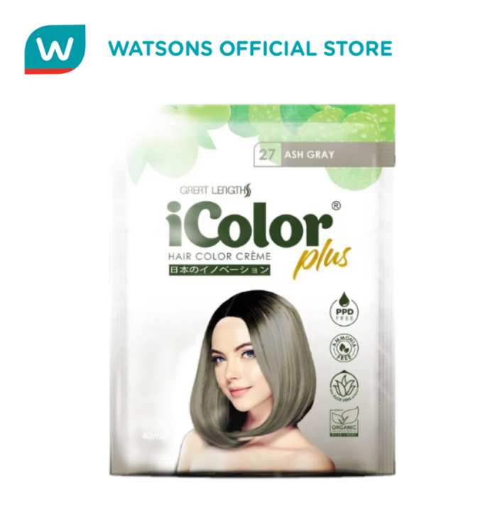 ICOLOR Plus Shampoo Hair Color Creme Ash Gray 40ml | Lazada PH