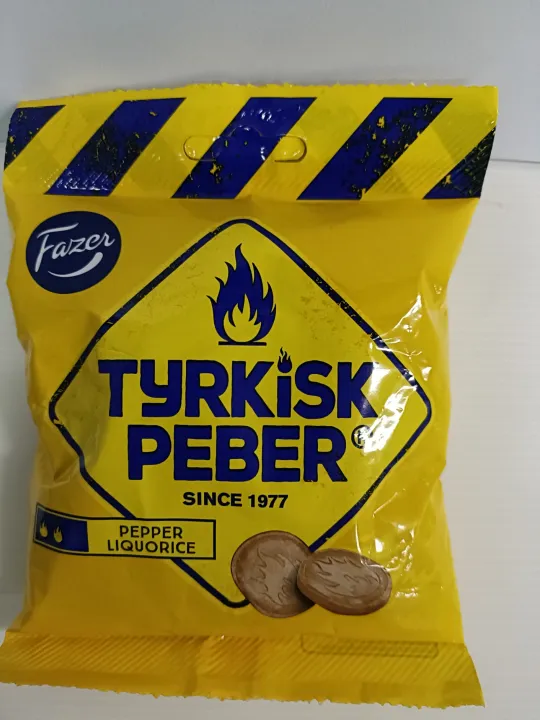 Tyrkisk Peber, pepper liquorice, salmiakki turkin pippuri, Fazer, 120 g ...