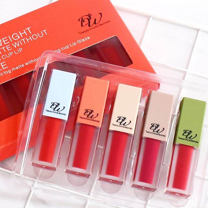 Matte liquid tint 5in1 set long lasting smooth lip tint （2.5g*5）Beauty ...