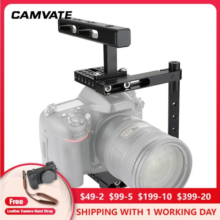 CAMVATE Universal Camera Cage Rig C-Frame Cage With Top Handle & Top ...