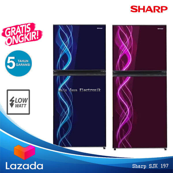 Kulkas 2 Pintu Sharp Sj 197 ND VP/VB Kirey 3 Tanpa Bunga Es Low Watt ...