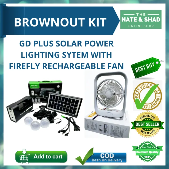 Nate and Shad: Brownout Bundle! Authentic GDPlus GD-8017 Solar Lighting System Kit plus Firefly ...