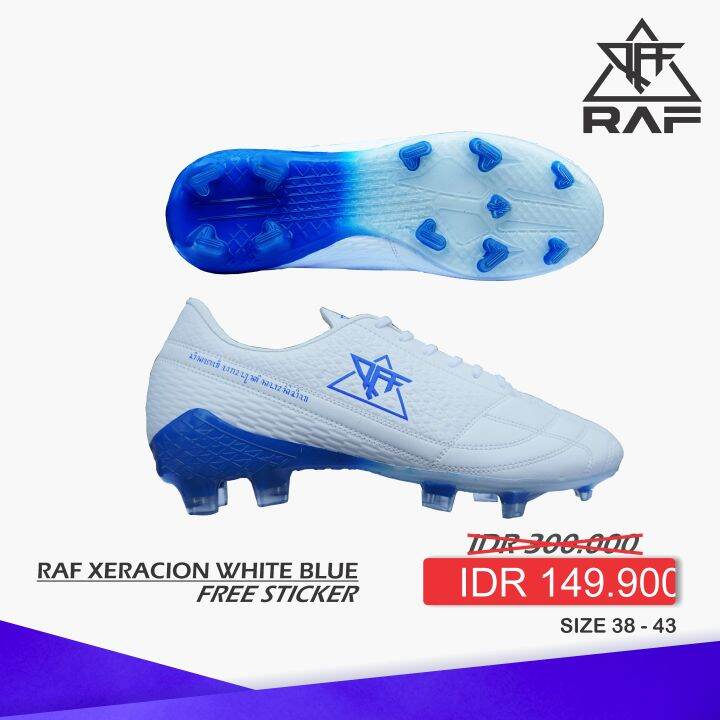 Sepatu Bola RAF White blue XERACION ONE LS Dewasa Sepatu Bola RAF White blue XERACION ONE LS Dewasa