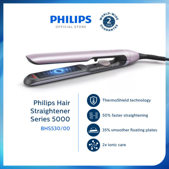 Philips Hair Straightener Series 5000 BHS530/00 ThermoShield Technology ...