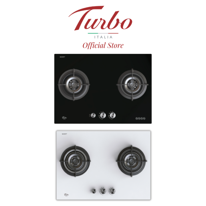Turbo Italia - Turbo Incanto T702GV 70cm 2 burners built-in Glass Hob (Color -Black or Optic ...