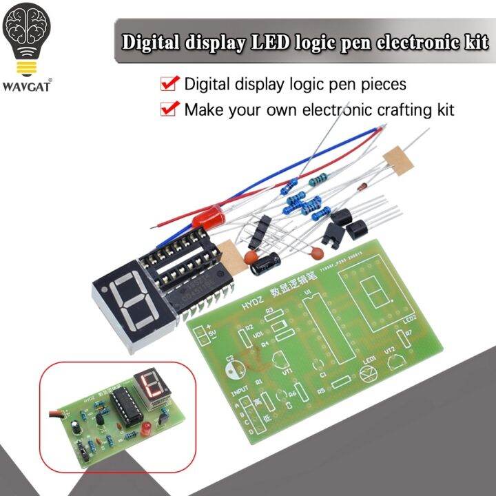 DIY LED pcb Digital Display LED Logic Pen Electronic Kit High and Low ...