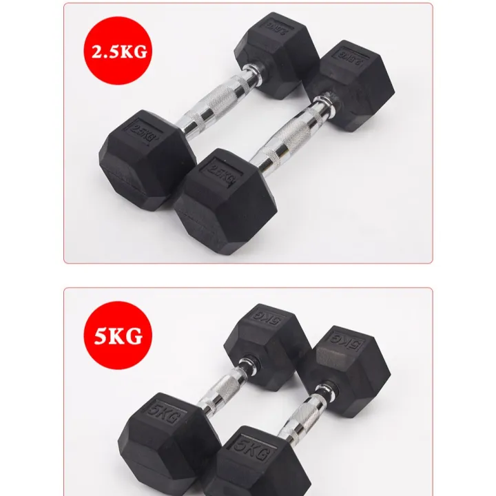 Prospec Hex Rubber Dumbbell (Pair 2PCS) 2.5Kg 5kg 7.5kg 10kg | Lazada PH