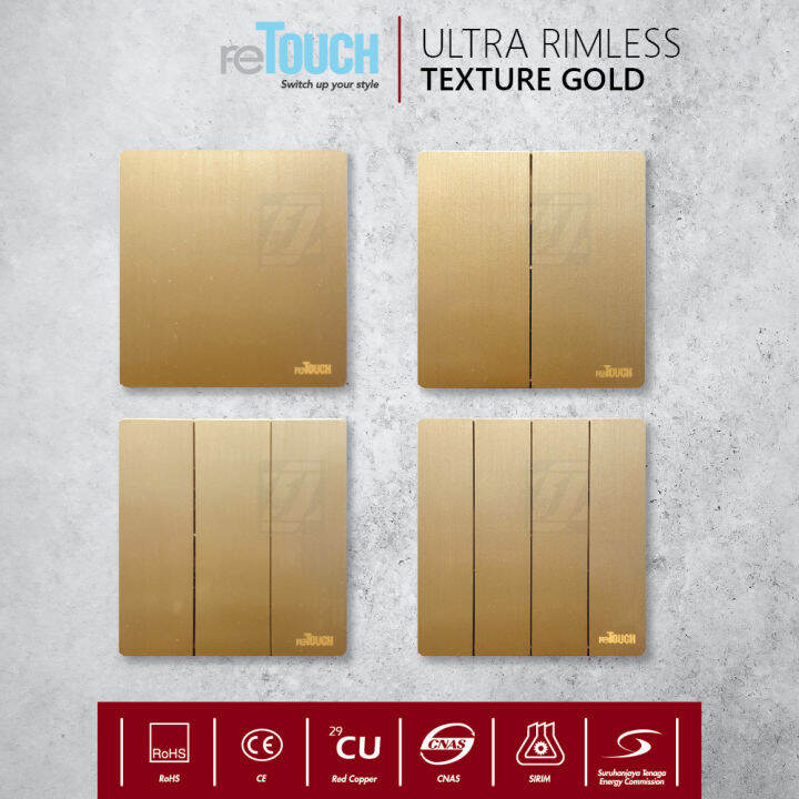 Retouch Ultra Rimless 1G, 2G, 3G, 4G Switches, Blank Plate [GOLD ...