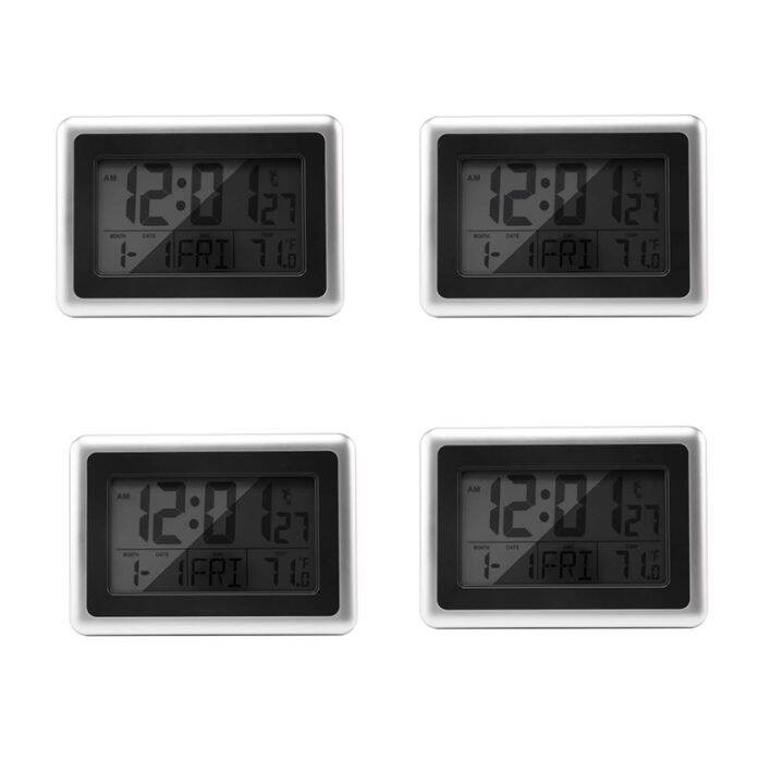 4X Atomic Digital Wall Clock, Large Lcd Display, Battery Operated ...