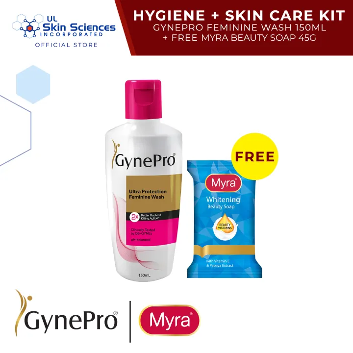 Hygiene + Skin Care Kit (GynePro Ultra Feminine Wash 150ml + FREE Myra ...