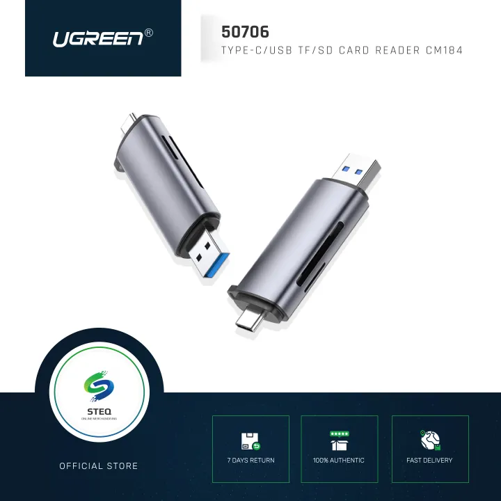 STEQ UGREEN 50706 TYPE-C/USB-A TF/SD CARD READER | Lazada PH