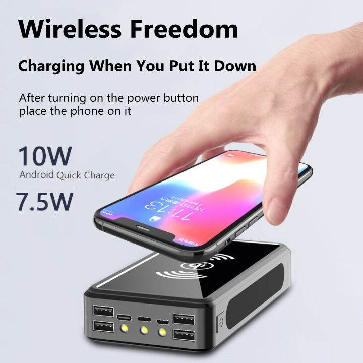 NEW100% PowerBank 100000mAh Solar Wireless 3 Input 5 Output Super Large ...