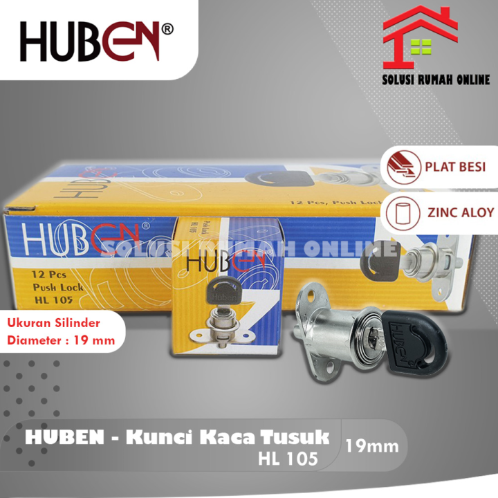 HUBEN HL 105 Kunci Laci Kaca Tusuk/ Kunci Lemari / Push Lock | Lazada Indonesia