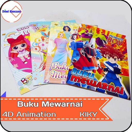 Buku Mewarnai 4D Animation Coloring Book KIKY | Lazada Indonesia