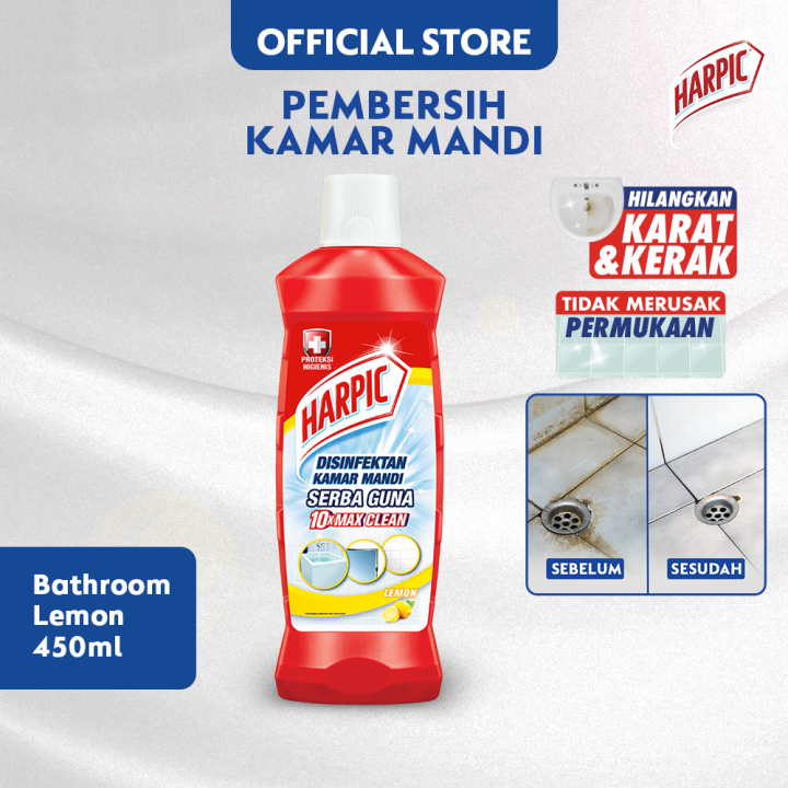 Harpic Bathroom Lemon Bottle 450 ml - Pembersih Permukaan Kamar Mandi ...