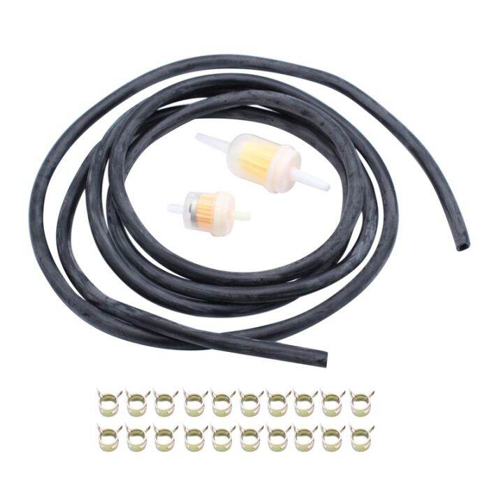 3 Meters 1/4 Inch ID Fuel Line 20Pcs 2/5 Inch ID Hose Clamps W/Fuel ...