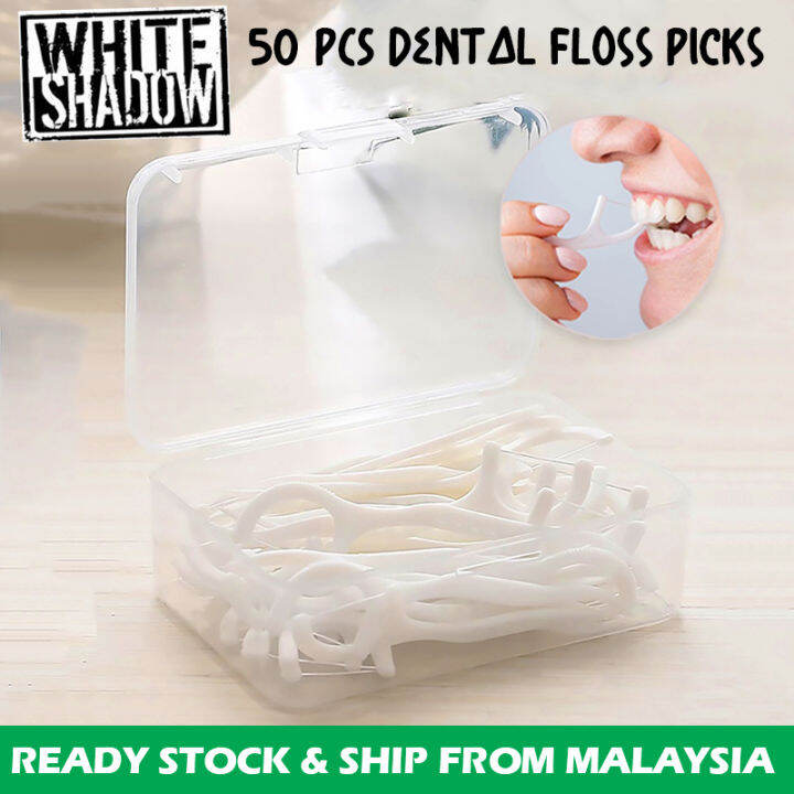 50PCS Dental Floss Picks Teeth Toothpick Elasticity Floss Interdental ...
