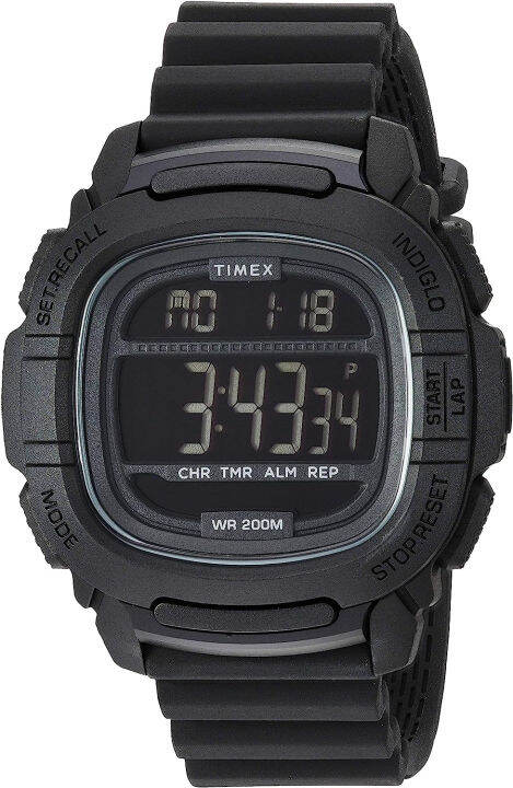 Timex Men's Command 47mm Silicone Strap Watch Black | Lazada.co.th