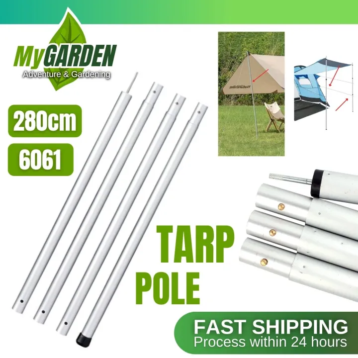280cm Height Aluminum Steel Tarp Pole Camping Tent Support Adjustable ...