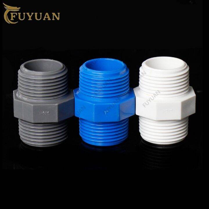 PVC Plastic 1/2 3/4 1 1-1/4 1-1/2 2 BSP Male Thread Equal Hex Nipple ...