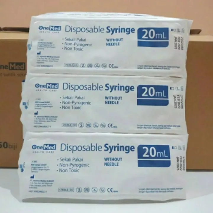 Disposable Syringe Onemed 20cc Spuit 20 cc One Med Suntikan 20ml ...