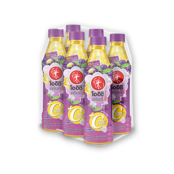 ราคาส่งถูก! โออิชิ ชาเขียวพร้อมดื่ม กลิ่นองุ่นเคียวโฮผสมวุ้นมะพร้าว 350 มล. แพ็ค 6 ขวด Oishi ...