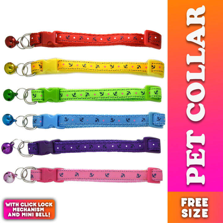 Pet Collar with Click Lock Free Size Anchor Design Dog Collar Cat ...
