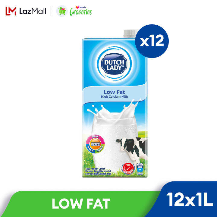 [CARTON] Dutch Lady UHT Milk - Low Fat (1L x 12) | Lazada