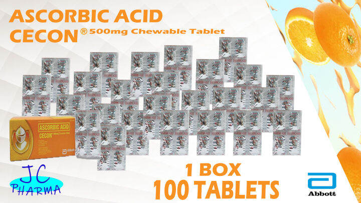 AUTHENTIC ABBOTT ASCORBIC ACID CECON VITAMIN 1 BOX - 500mg (100 Tablets ...
