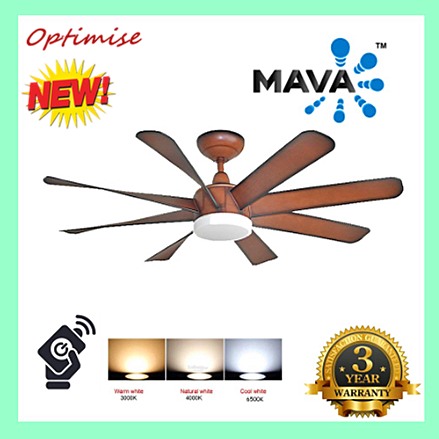 Mava 58 Troca DC 8 Blades Ceiling Fan 3C Led Light with Remote Control ...