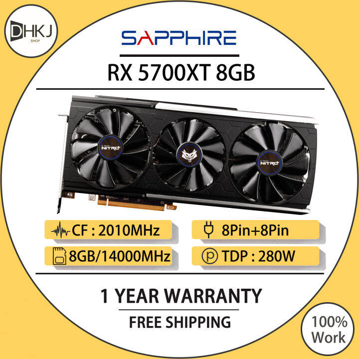 USED SAPPHIRE RX 5700XT 8G D6 Gaming Graphics Card 5700XT GPU 2560SP 2010MHz 256bit 14000MHz ...
