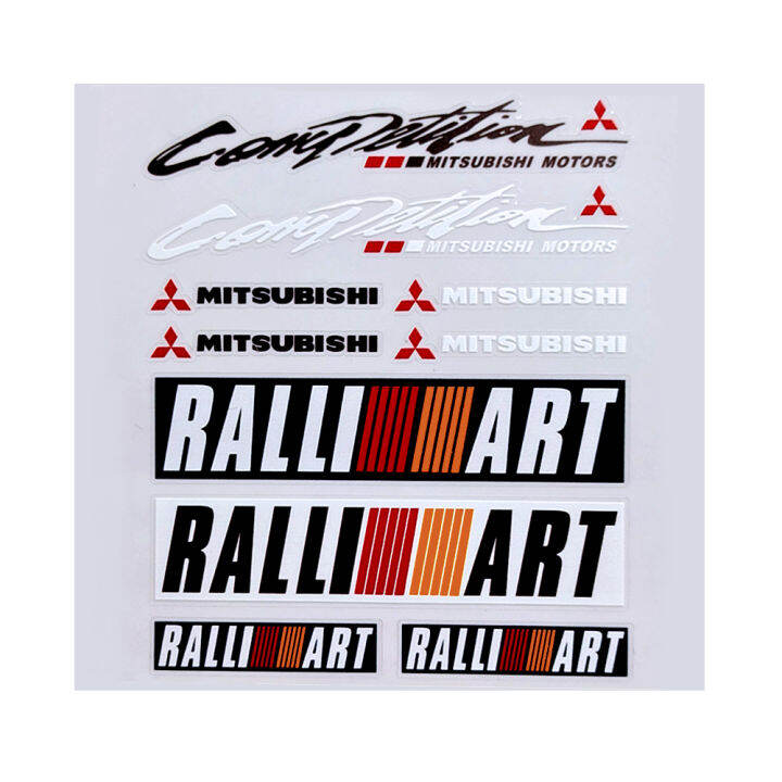 RALLIART Logo Sticker PU 3D Car Side Rear Emblem Badge Sticker Decal ...